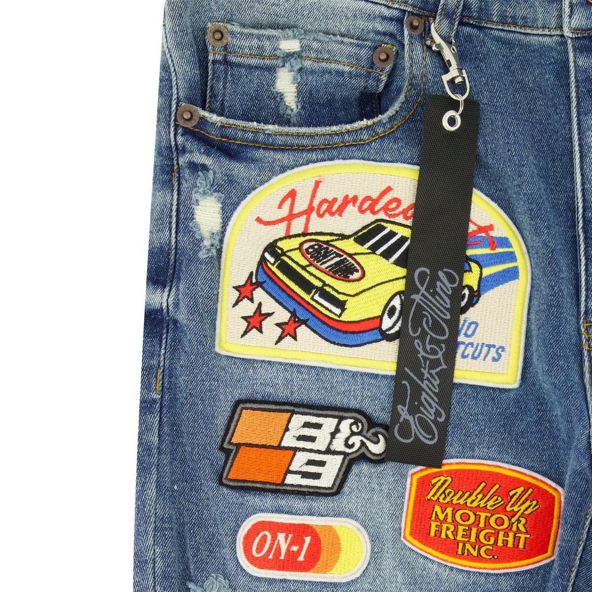 On 1 Patch Denim Jeans Blue – 8&9 Clothing Co.